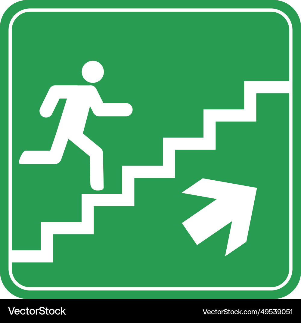 Emergency signal of exit for stairs Royalty Free Vector