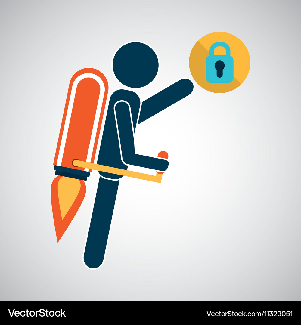 Growth concept business padlock security icons Vector Image