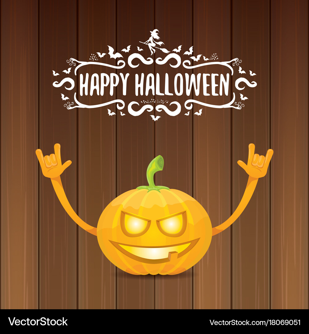 Halloween funky rock n roll style pumpkin Vector Image