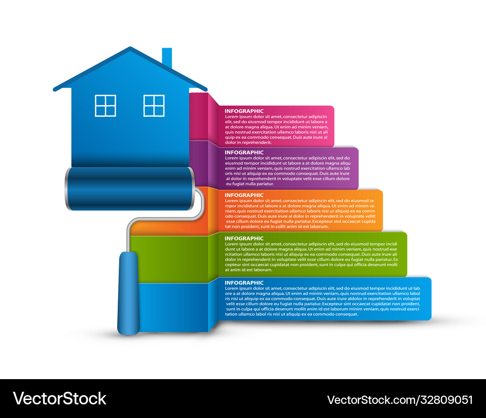 Infographic on construction topics home repair Vector Image