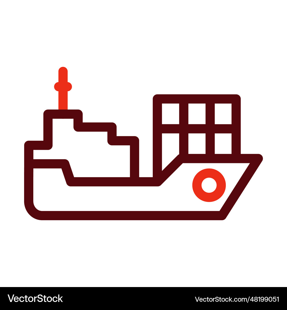 Logistics ship glyph two color icon for personal Vector Image