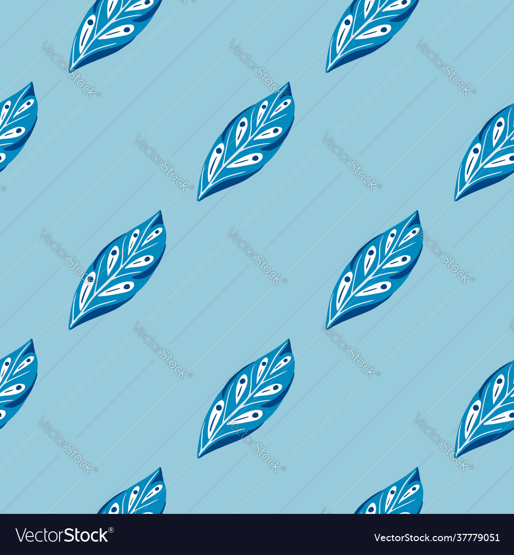 Minimalistic Style Seamless Pattern In Blue Vector Image