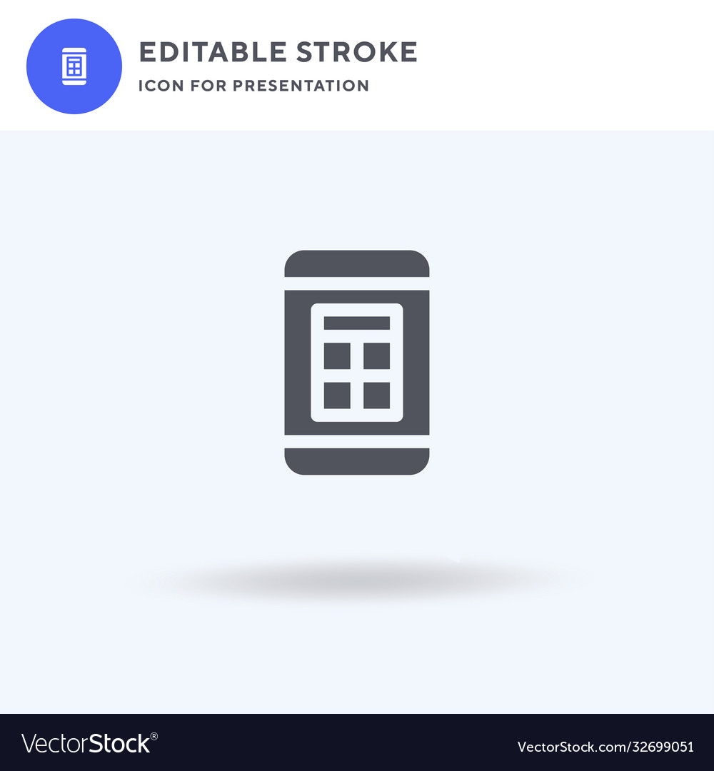 Mobile icon filled flat sign solid Royalty Free Vector Image