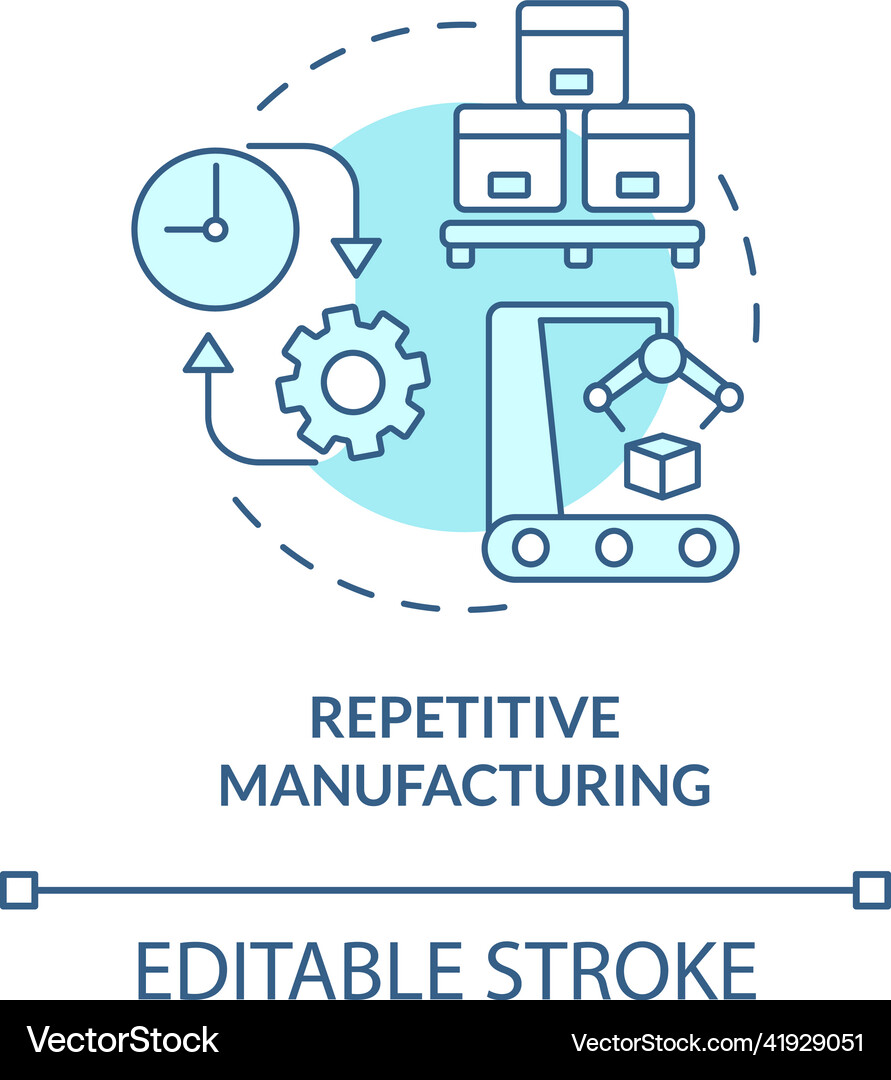 Repetitive manufacturing turquoise concept icon Vector Image