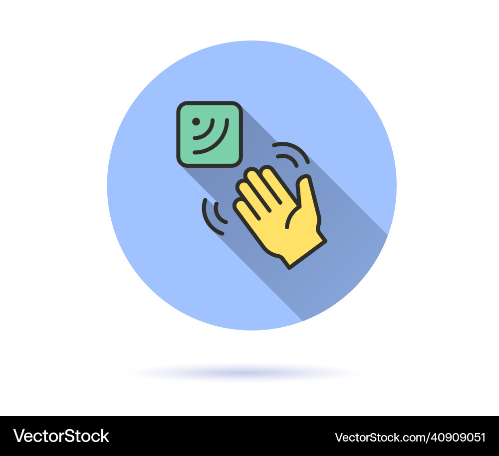 Sensor icon with long shadow for graphic and web Vector Image