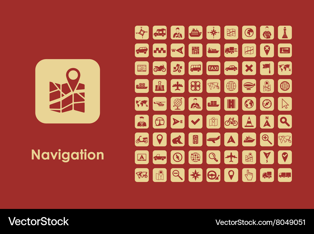 Set of navigation simple icons Royalty Free Vector Image