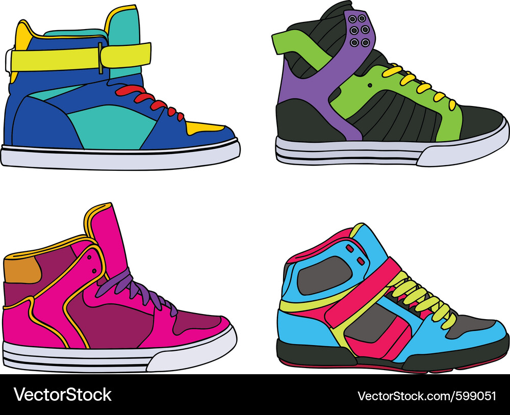 Skateboarding shoes Royalty Free Vector Image - VectorStock