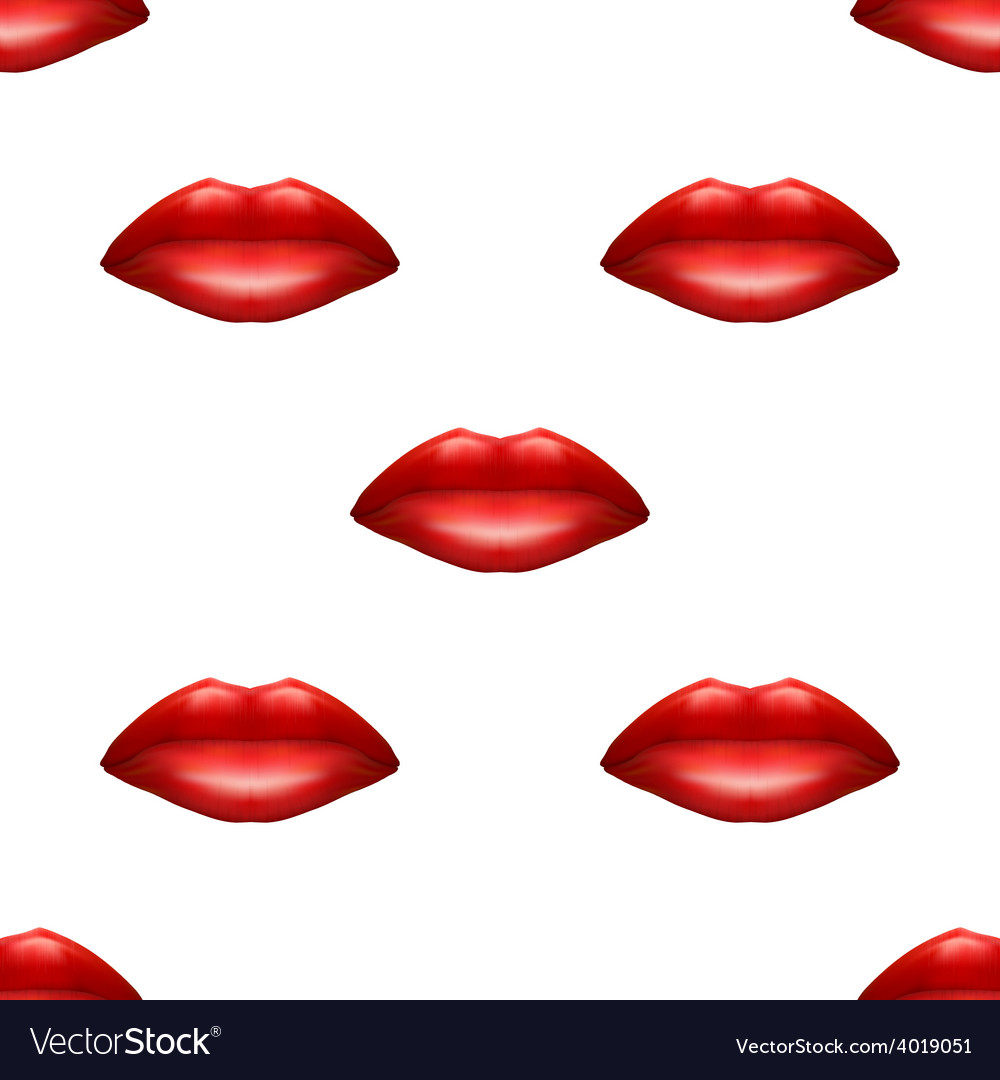 Universal red lips seamless patterns Royalty Free Vector