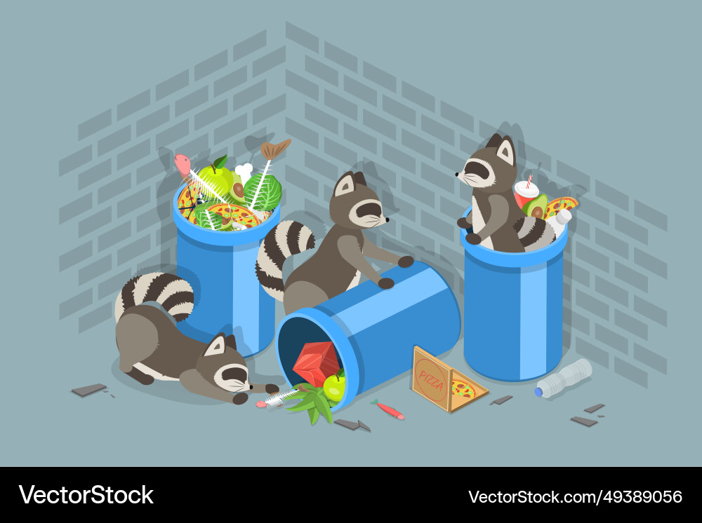 3d isometric flat of street Royalty Free Vector Image