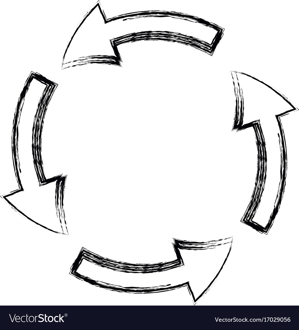 Arrows Around Circle Direction Abstract Royalty Free Vector
