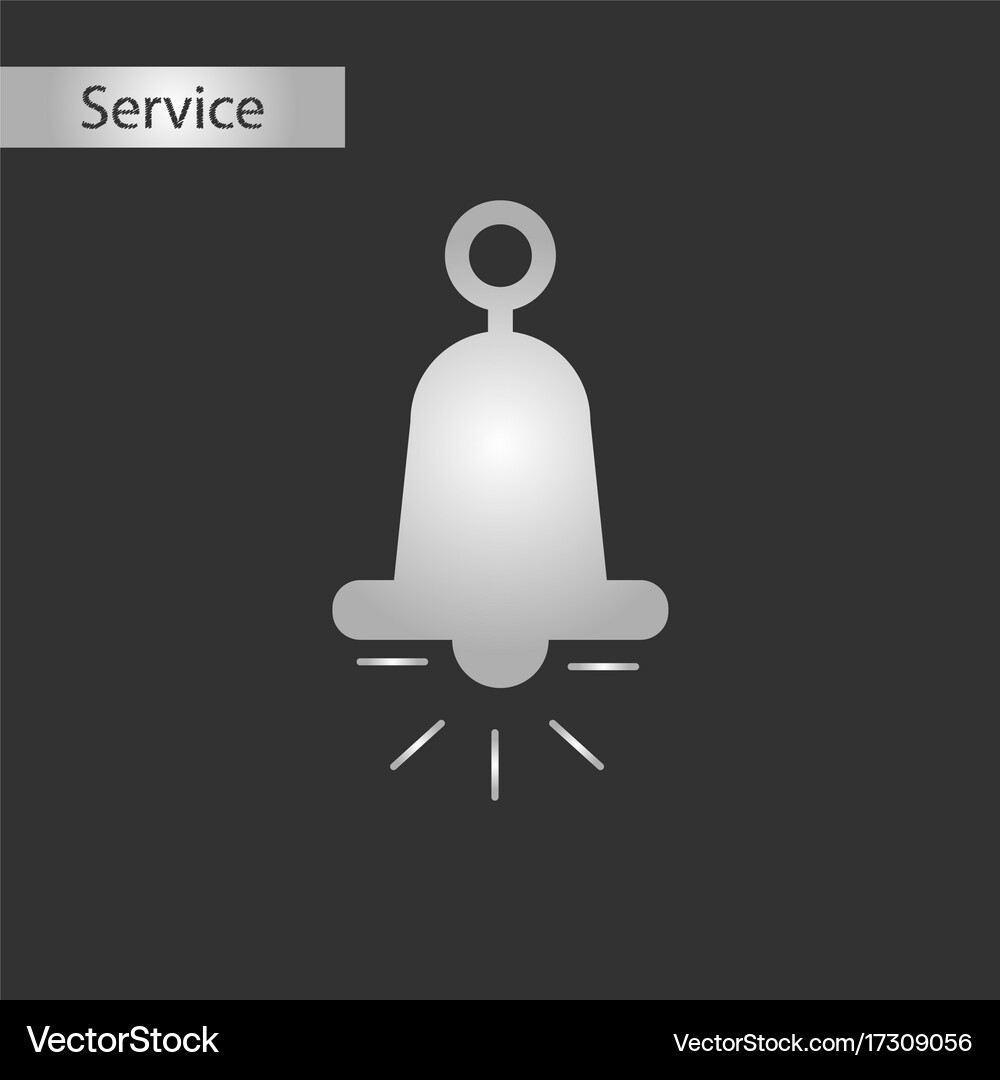 Black and white style bell ringer Royalty Free Vector Image