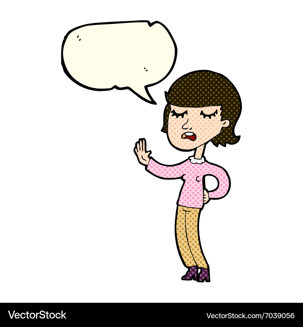 Cartoon woman ignoring with speech bubble Vector Image