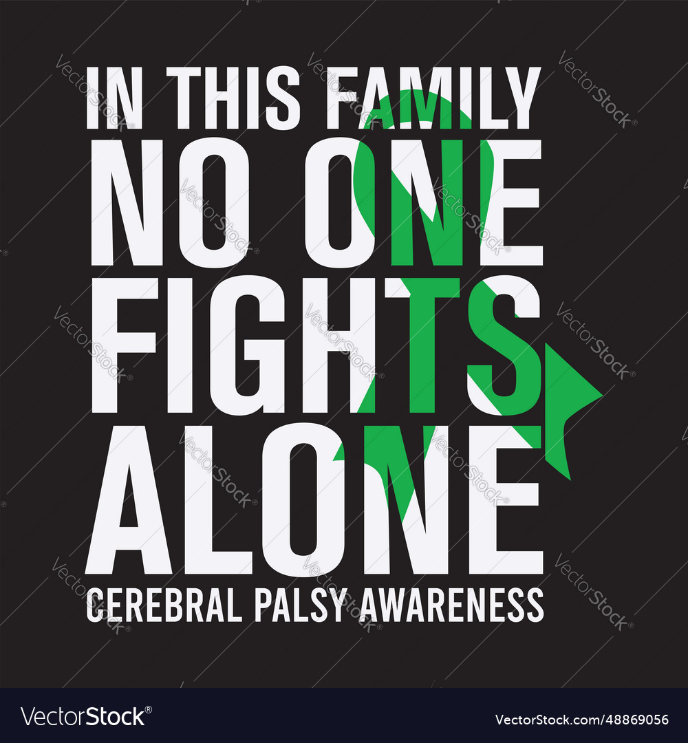 Cerebral palsy awareness green ribbon american Vector Image