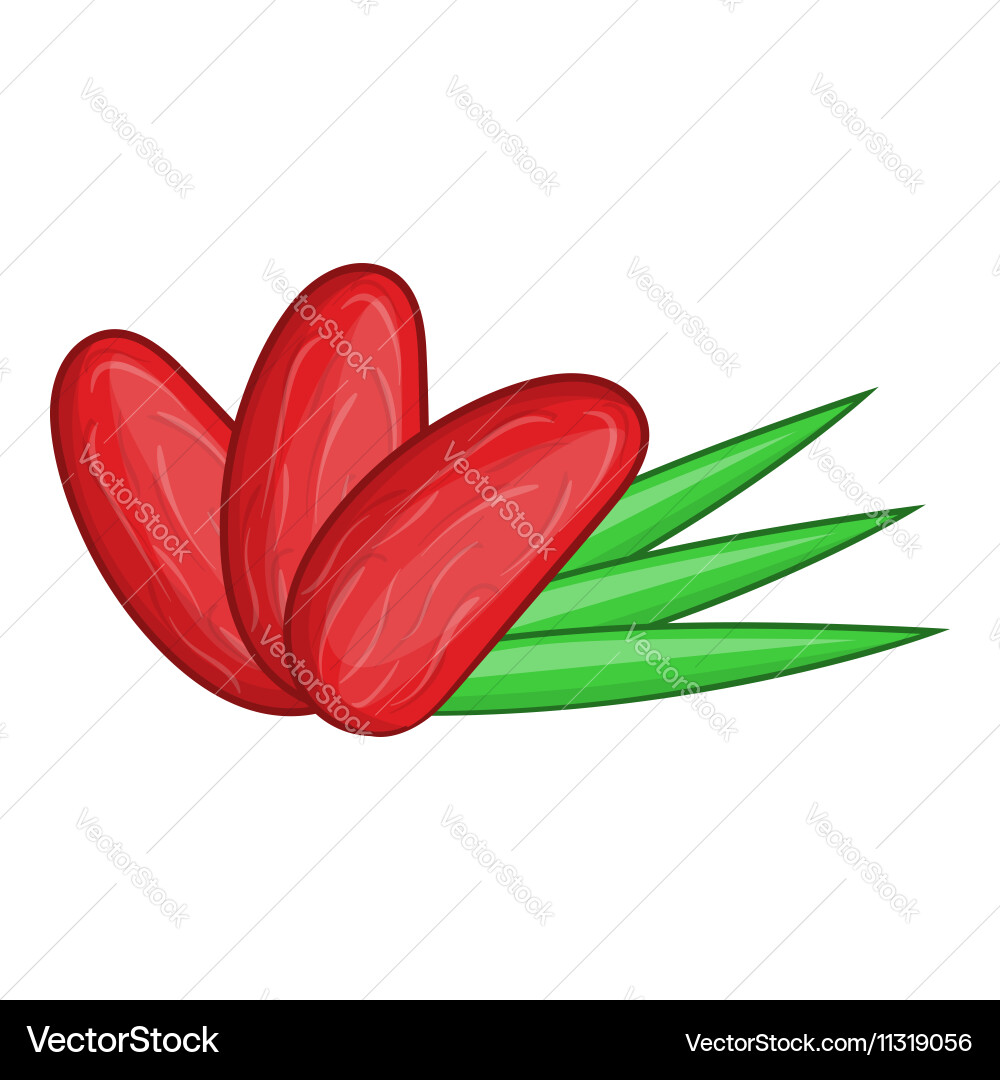 Dates with palm leaves icon cartoon style Vector Image