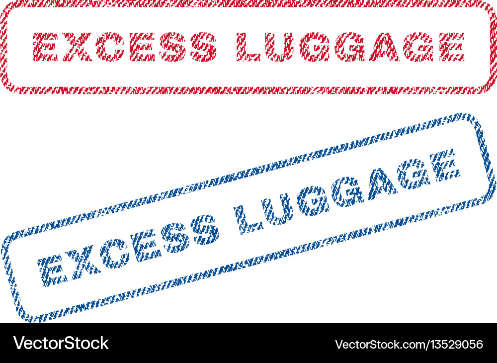 Excess luggage textile stamps Royalty Free Vector Image