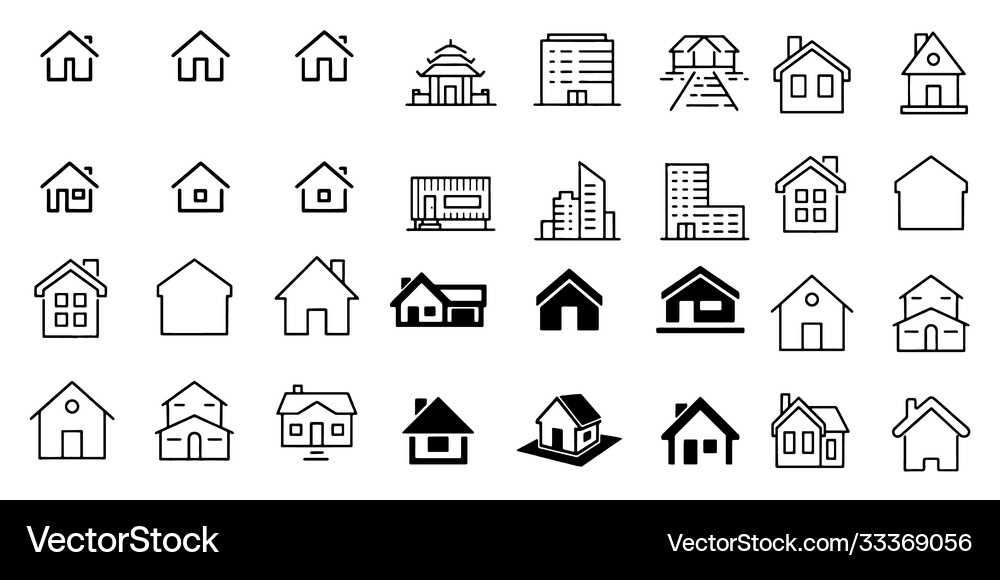 House and home icons Royalty Free Vector Image