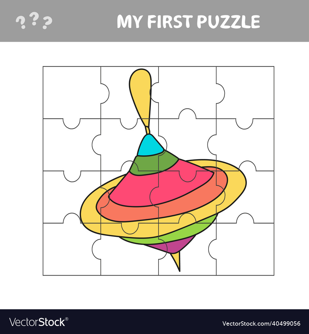 Jigsaw Puzzle Parts Of Whirligig Toy Educational Vector Image