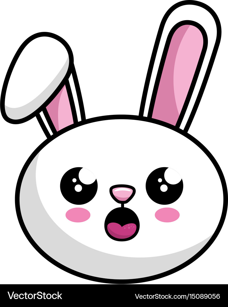 Kawaii rabbit ico Royalty Free Vector Image - VectorStock