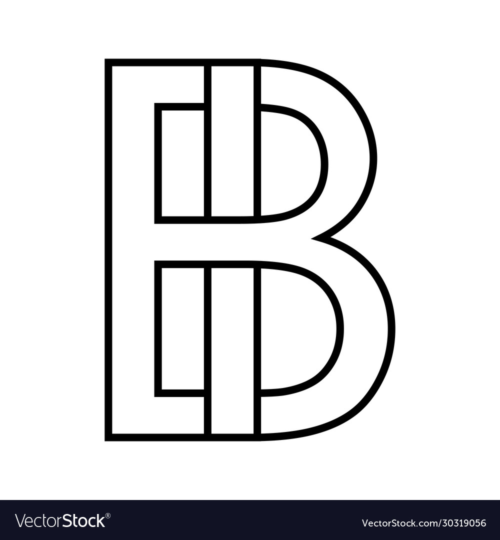 Logo sign bi ib icon two interlaced letters b Vector Image