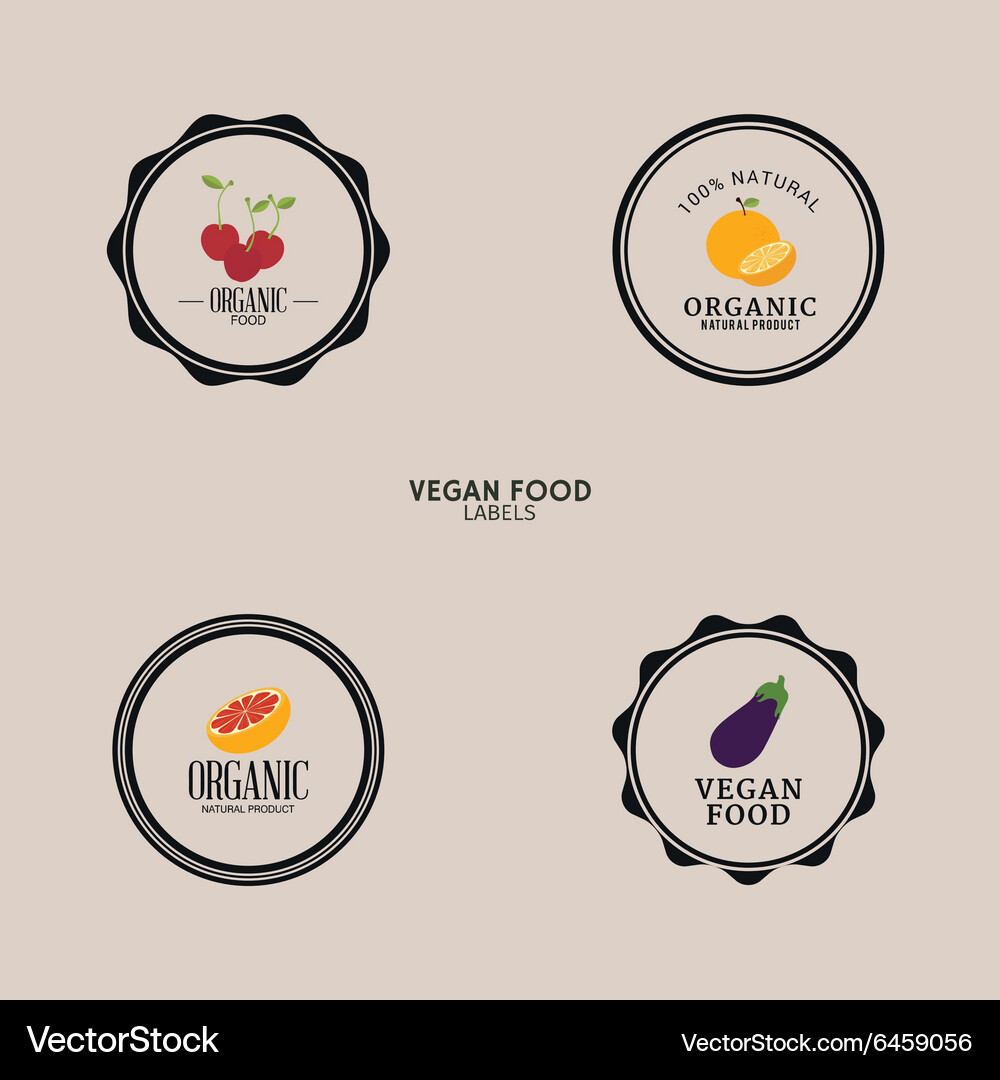 Organic food labels Royalty Free Vector Image - VectorStock