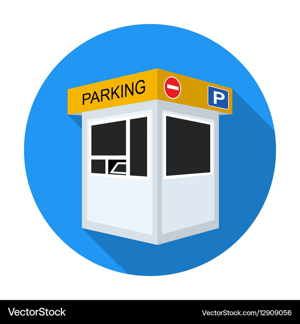 Parking toll booth icon in flat style isolated Vector Image
