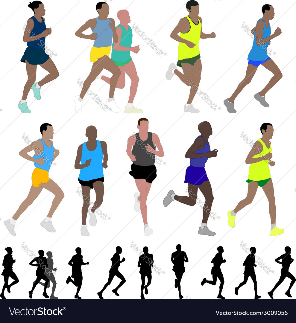 Runners Royalty Free Vector Image - VectorStock