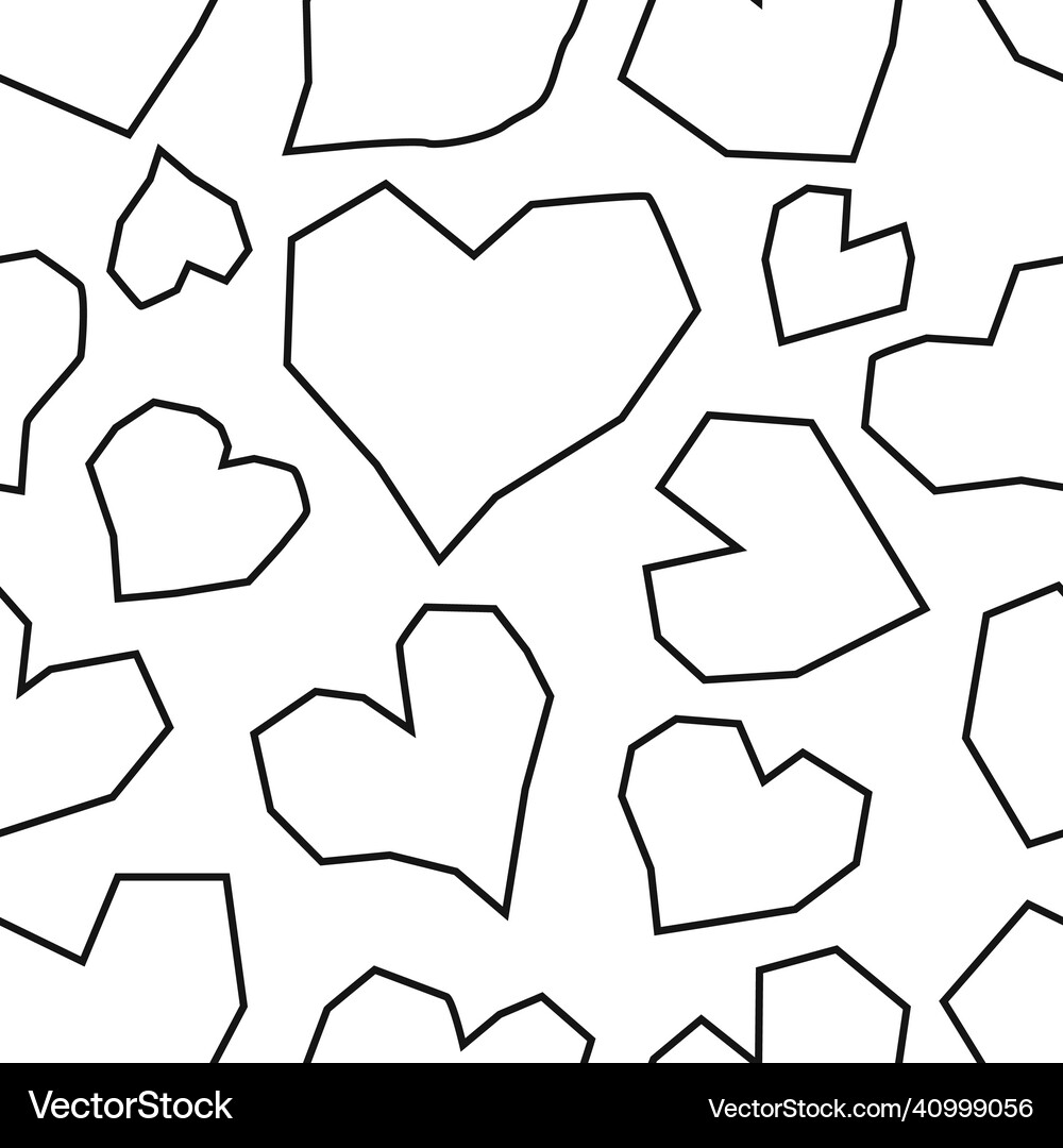 Seamless pattern of abstract geometric hearts Vector Image
