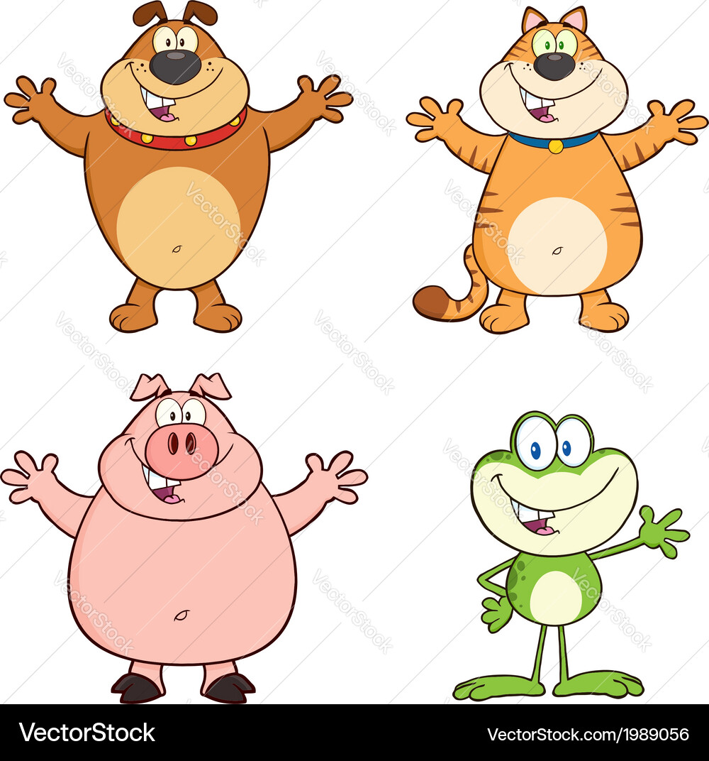 Set of cartoon animals Royalty Free Vector Image