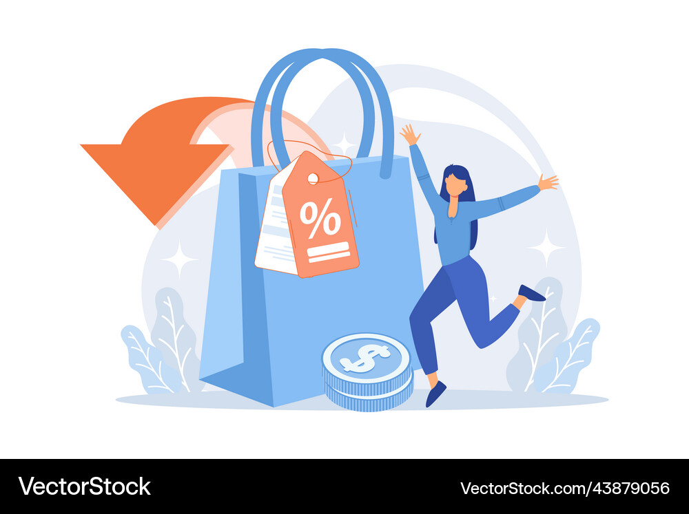 Shopping discounts and allowances cartoon web Vector Image