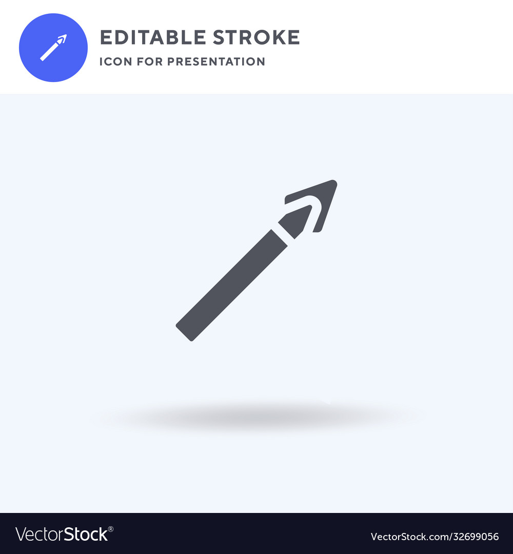 Spear icon filled flat sign solid Royalty Free Vector Image