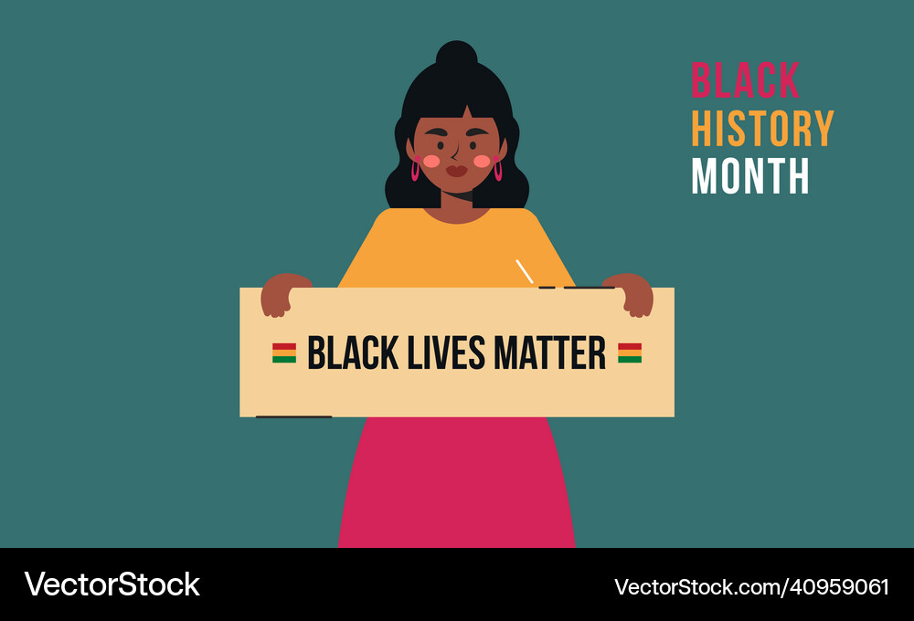 Black history month with woman Royalty Free Vector Image