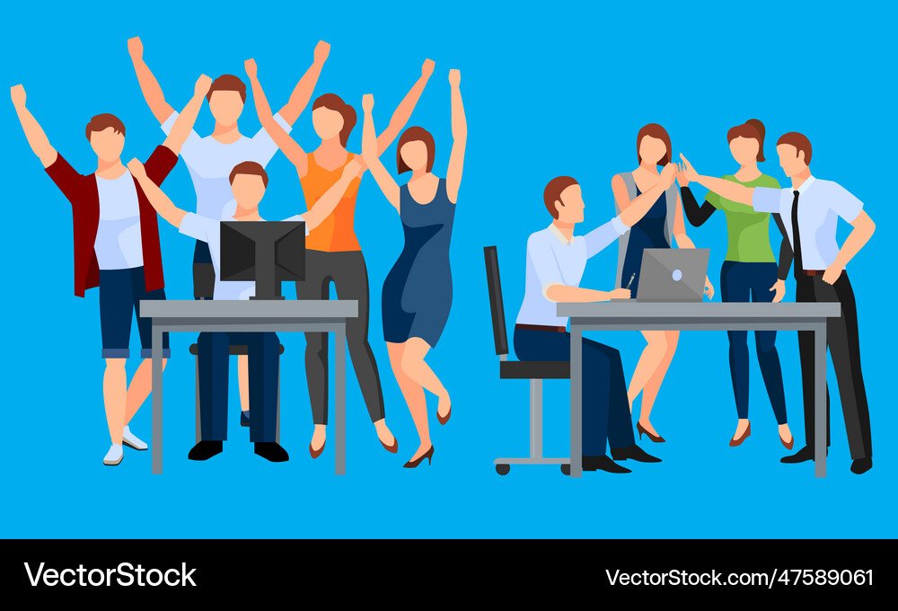Business startup work moments flat icons Vector Image