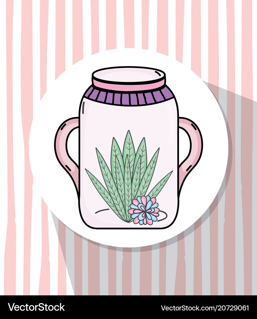 Garden mason jar cartoon Royalty Free Vector Image