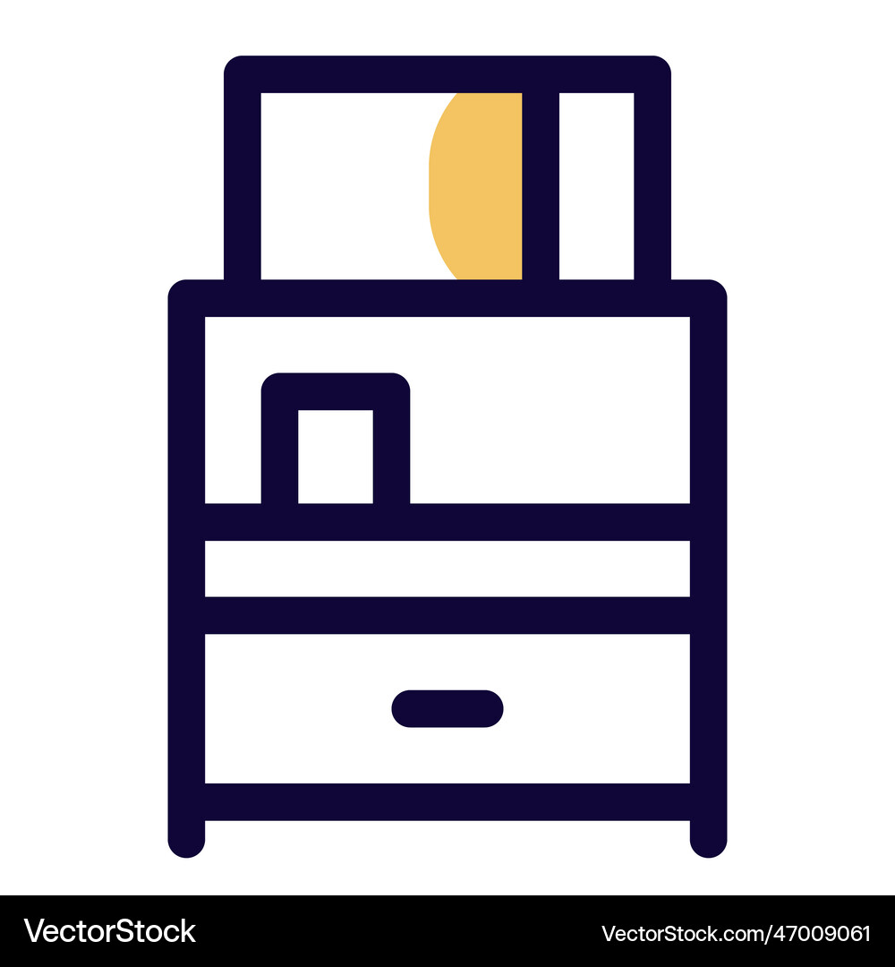 Kitchen storage cabinet with wooden shelves Vector Image