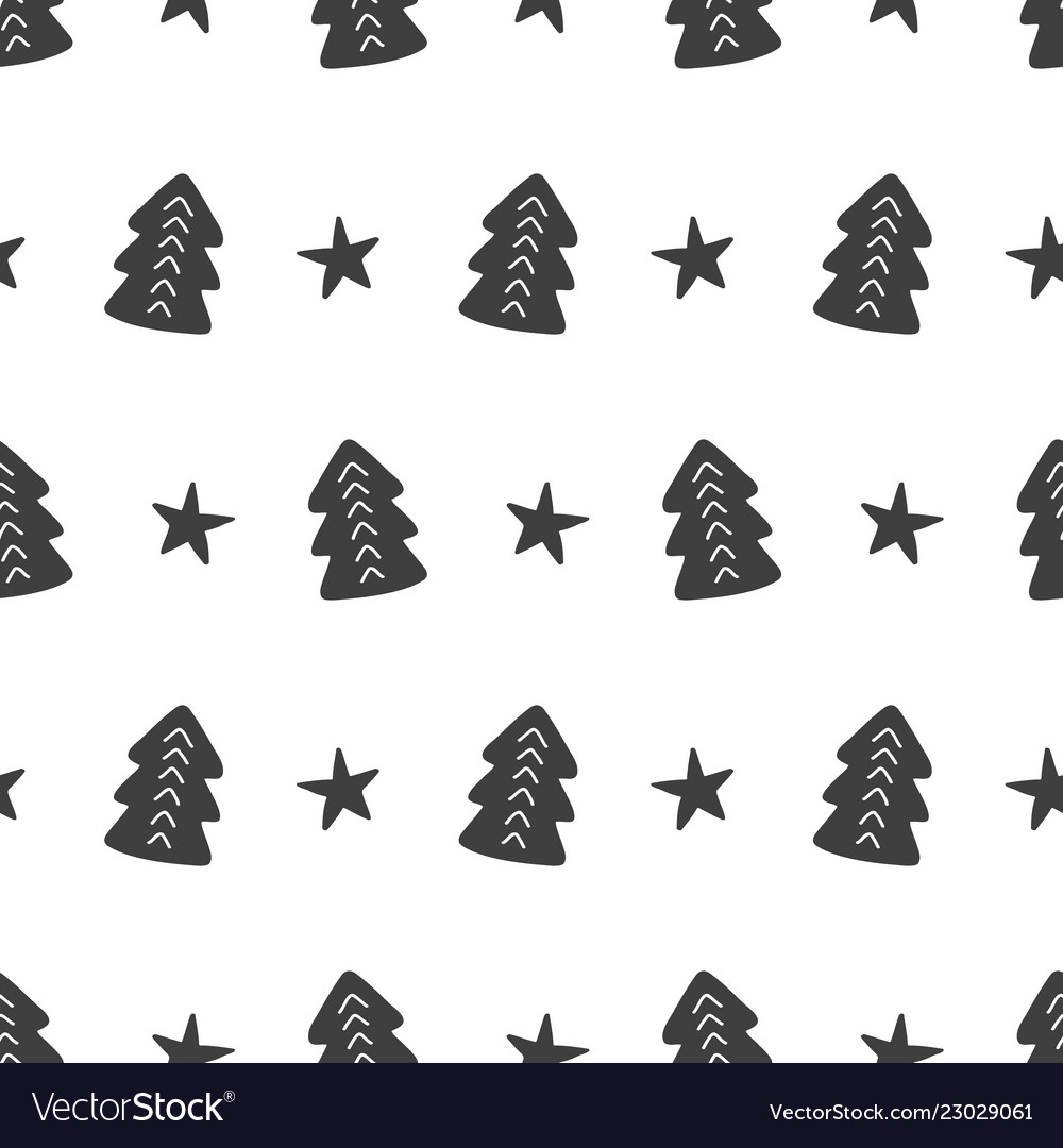 Scandinavian forest trees nordic seamless pattern Vector Image Scandinavian forest trees nordic seamless pattern Vector Image