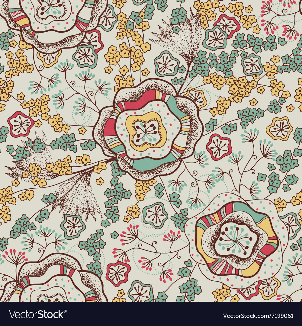 Seamless pattern and abstract flowers Royalty Free Vector