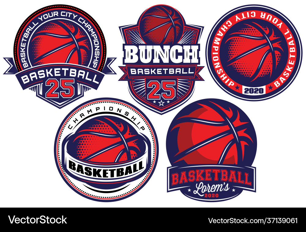 Set color templates on theme basketball Royalty Free Vector