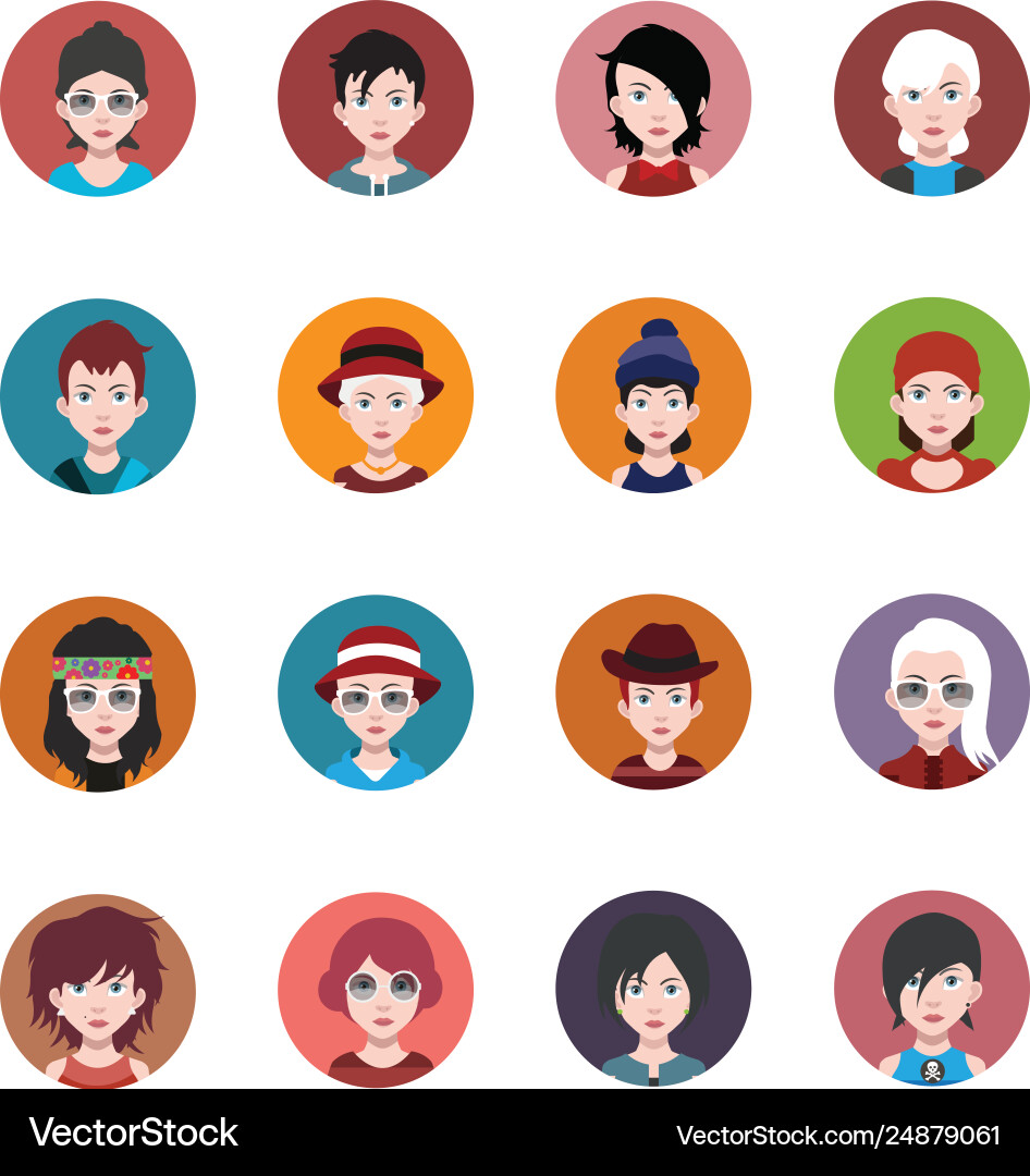 Set colorful avatars characters Royalty Free Vector Image