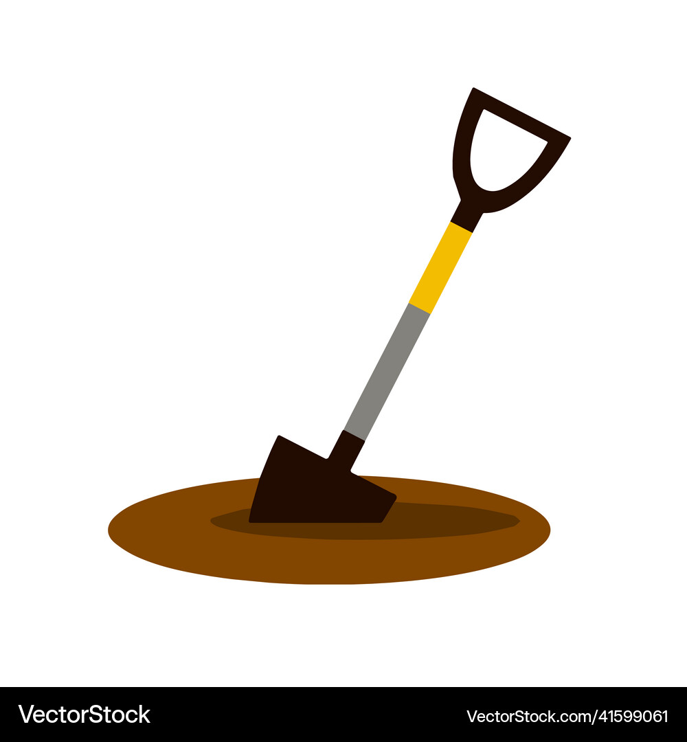Shovel dig ground garden equipment Royalty Free Vector Image