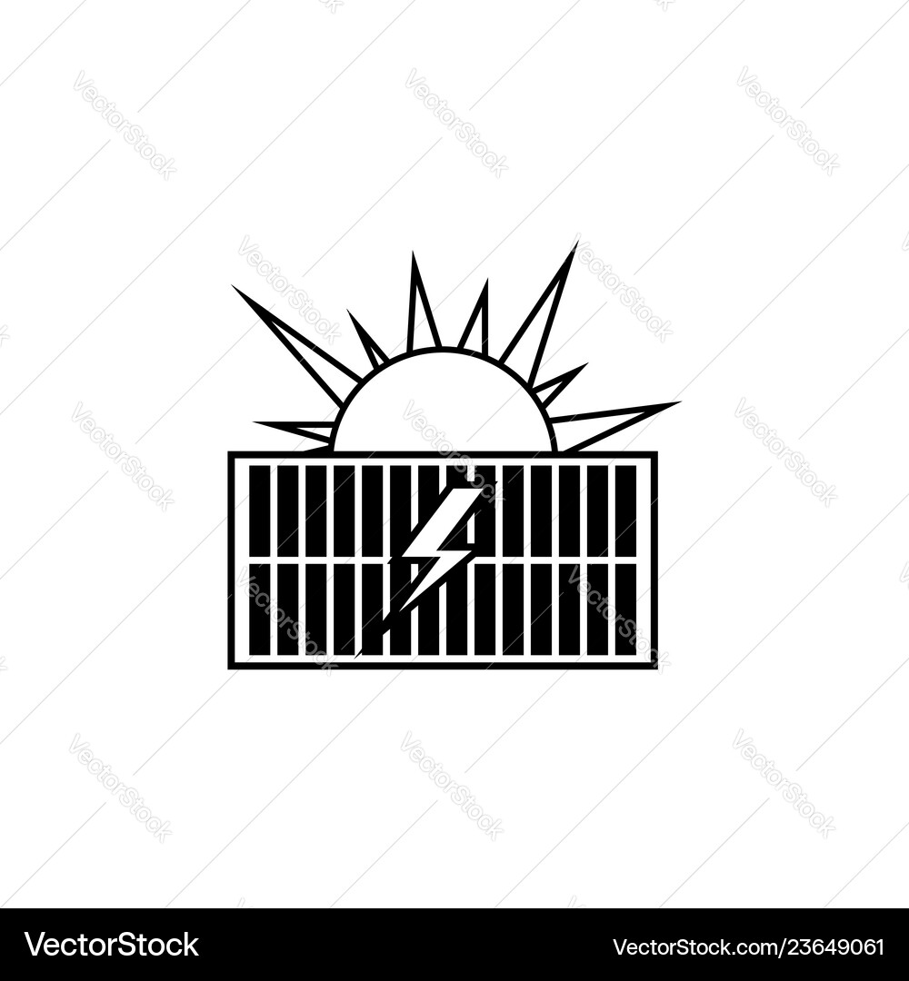 Solar battery icon solar battery sign black Vector Image