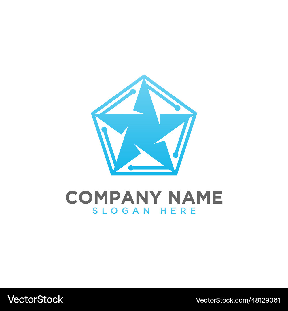 Star logo design symbol for technology company Vector Image