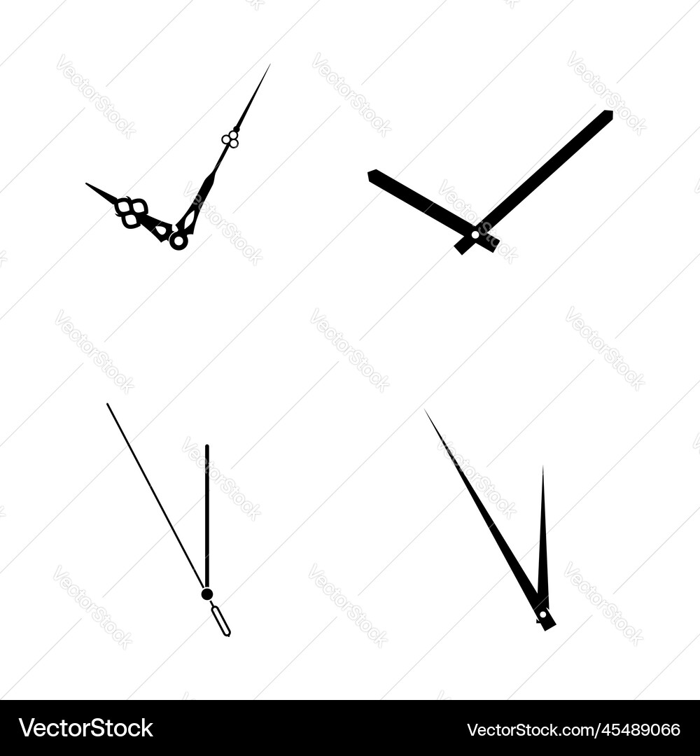 A set of hour hands different shapes flat Vector Image