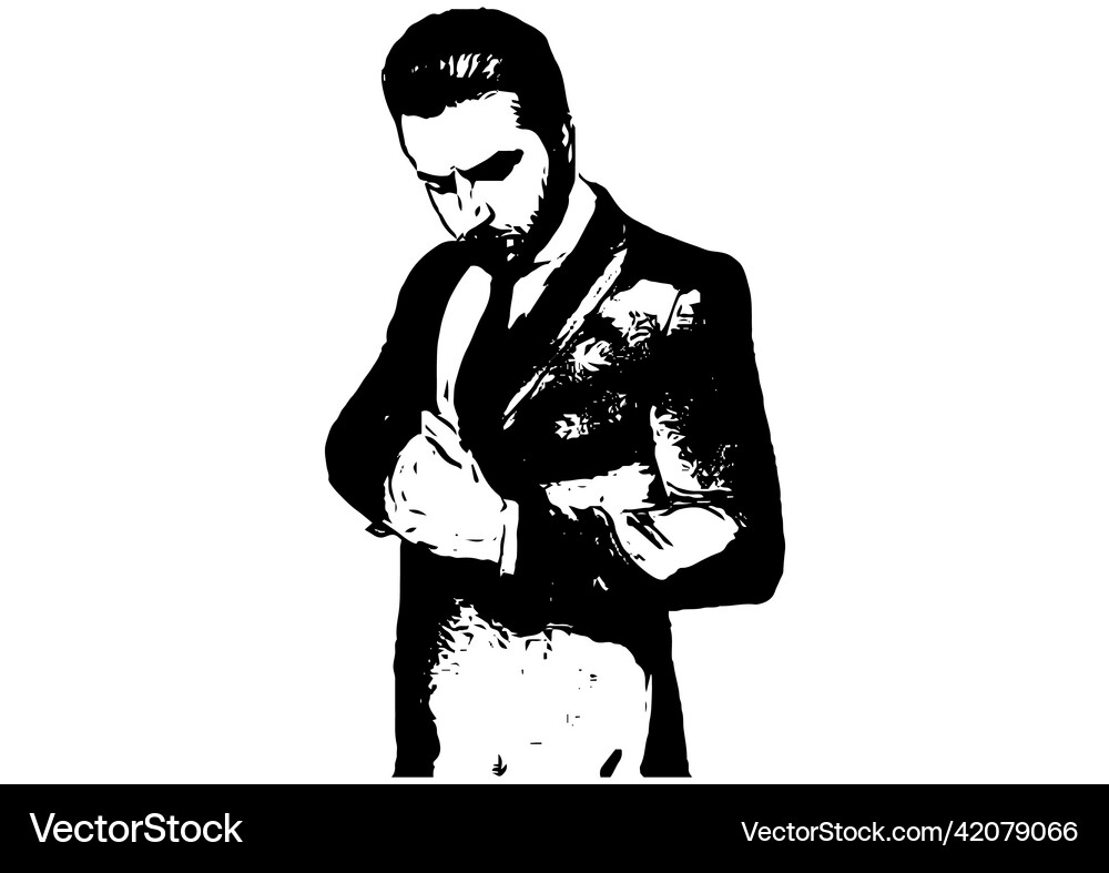 A young business men standing shadow art Vector Image