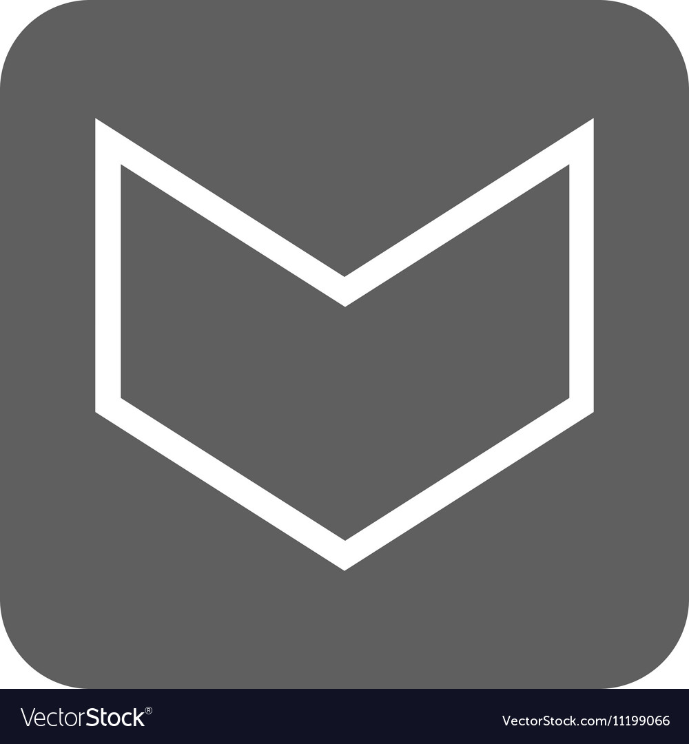 Arrowhead down flat squared icon Royalty Free Vector Image