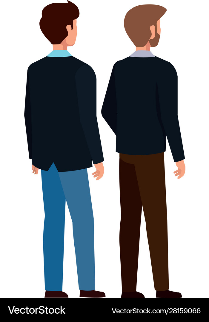 Back businessmen elegant avatar character icon Vector Image