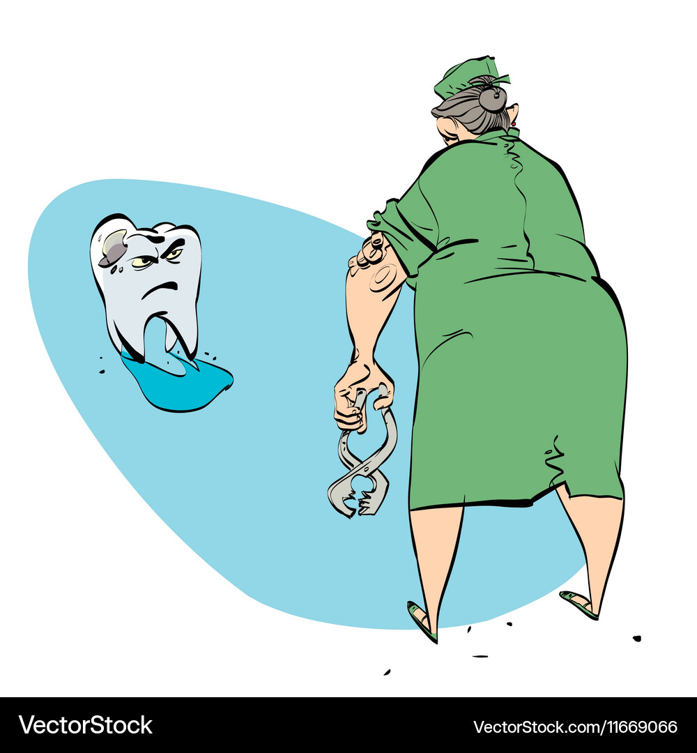 Bad tooth and the dentist Royalty Free Vector Image