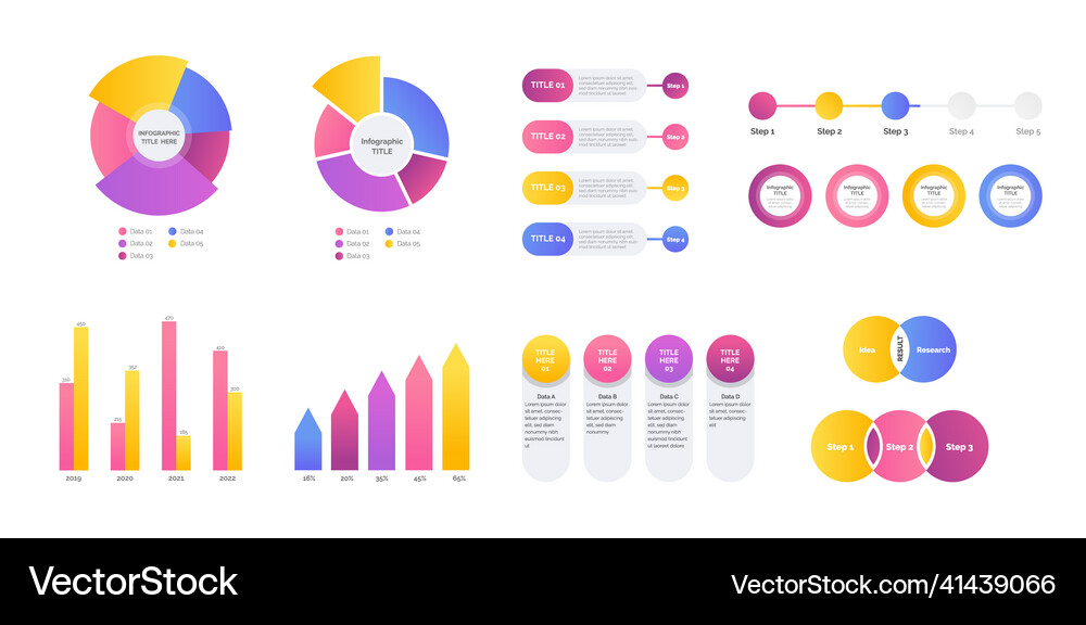 Business infographics set with different diagrams Vector Image