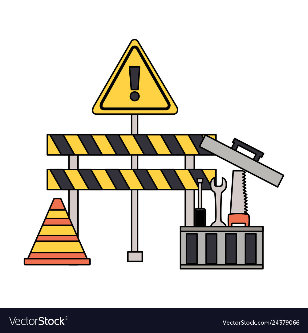 Construction barrier tools Royalty Free Vector Image