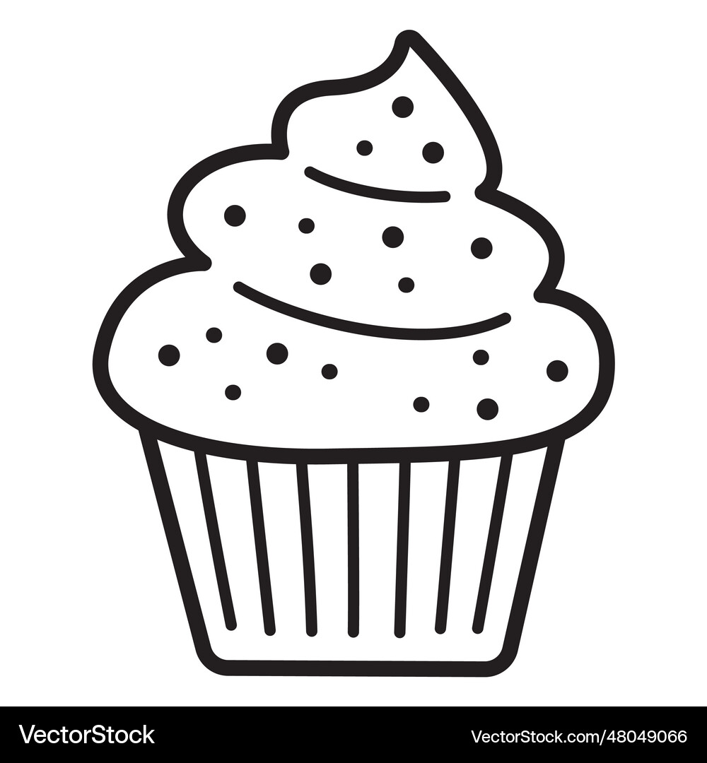 Cupcake sprinkles swirl topping large stroke Vector Image