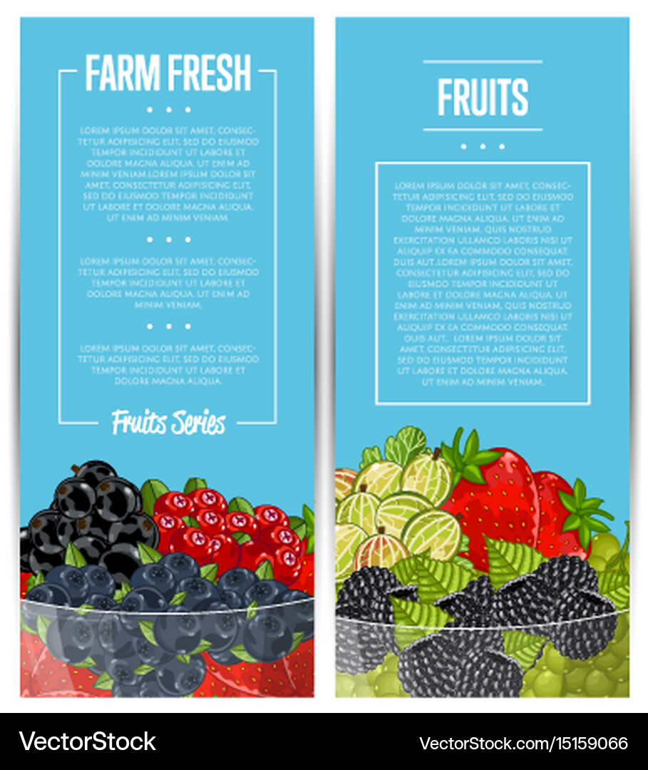 Farm fresh berry flyers set Royalty Free Vector Image